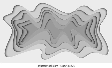 Abstract White Background Deep Paper Cut Stock Vector (Royalty Free ...