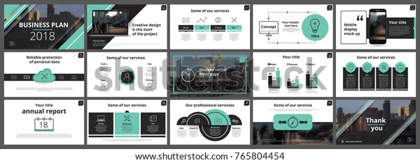 Abstract white, blue presentation slides. Modern brochure cover design ...