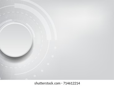 Abstract White Circle Technology On White Stock Vector (Royalty Free ...