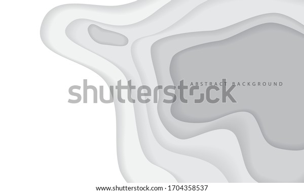 Abstract White Grey Tone Paper Cut Stock Vector (Royalty Free ...