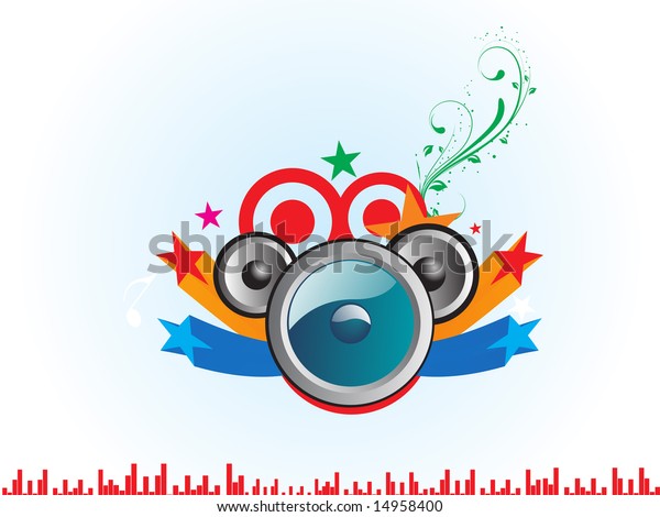 Abstract White Music Background Speakers Elements Stock Vector (Royalty ...