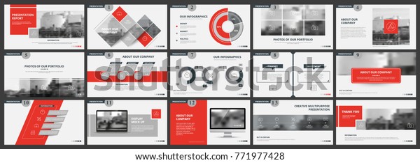 Abstract White Red Presentation Slides Modern Stock Vector (Royalty ...