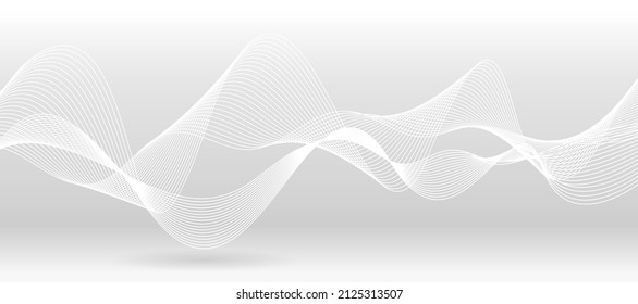 Abstract White Sound Wave Background Dynamic Stock Vector (Royalty Free ...