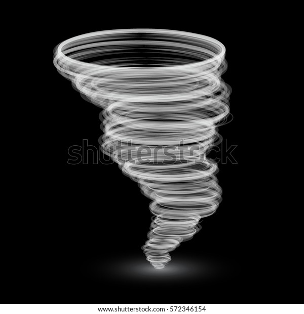 Abstract White Tornado Isolated On Black Stock Vector (Royalty Free ...