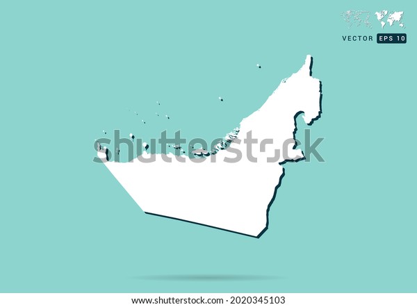 Abstract White United Arab Emirates Map Stock Vector (Royalty Free ...