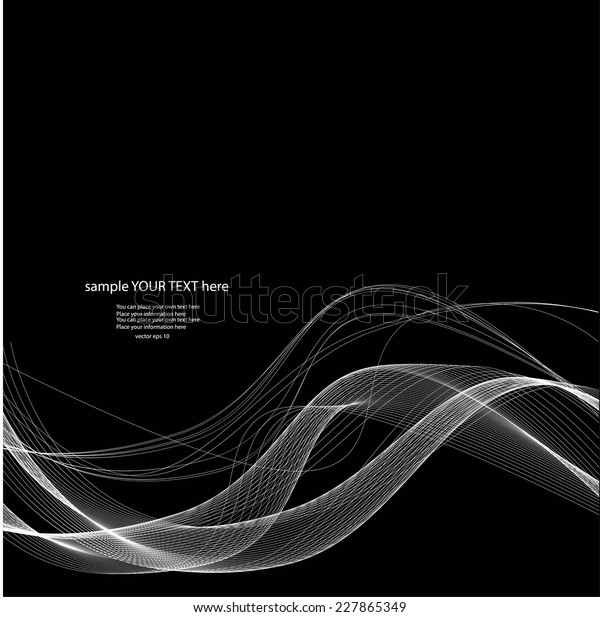 Abstract White Wave On Black Background Stock Vector (Royalty Free ...