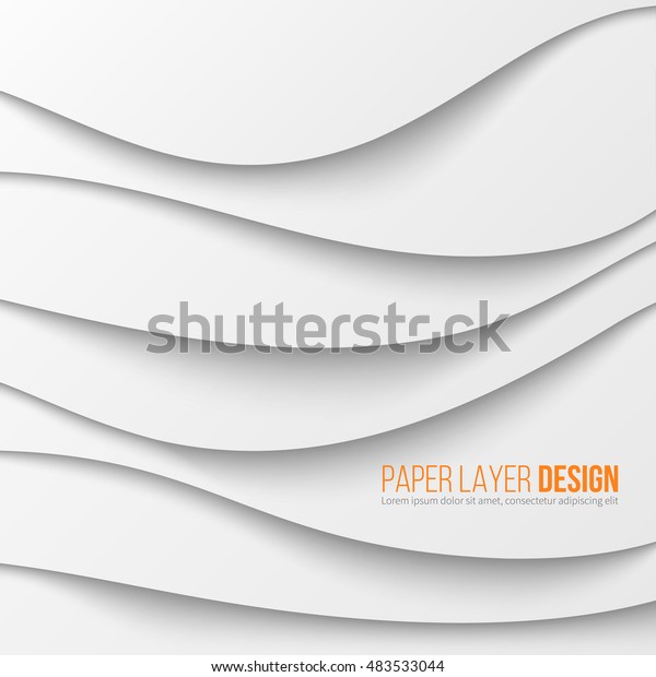 Abstract White Waved Paper Layers Drop Stock Vector (Royalty Free ...