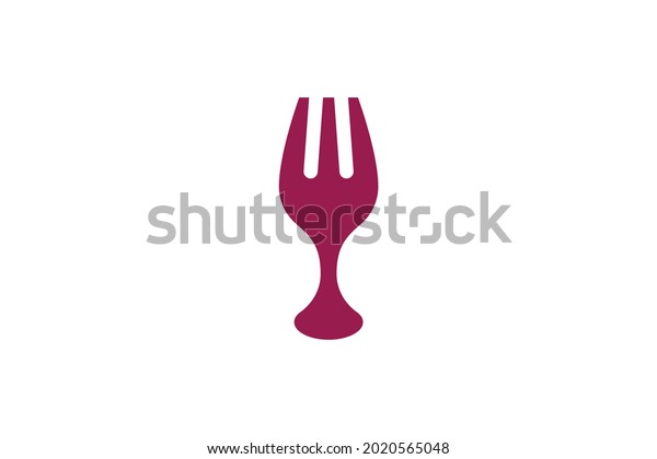 Abstract Wine Glass Fork Logo Vector Stock Vector (Royalty Free ...