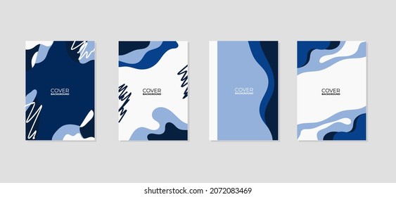 Abstract Winter Template Blue Backgrounds Post Stock Vector (Royalty ...