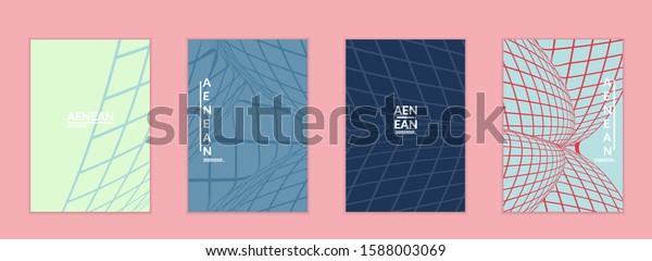 Abstract Wireframe Flyer Template Visual Distortion: vector de stock ...