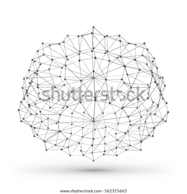 Abstract Wireframe Polygonal Geometric Element Connected Stock Vector ...