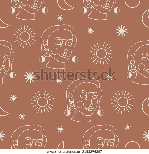 Abstract Woman Face Pattern Design Wrapping Stock Vector (Royalty Free ...