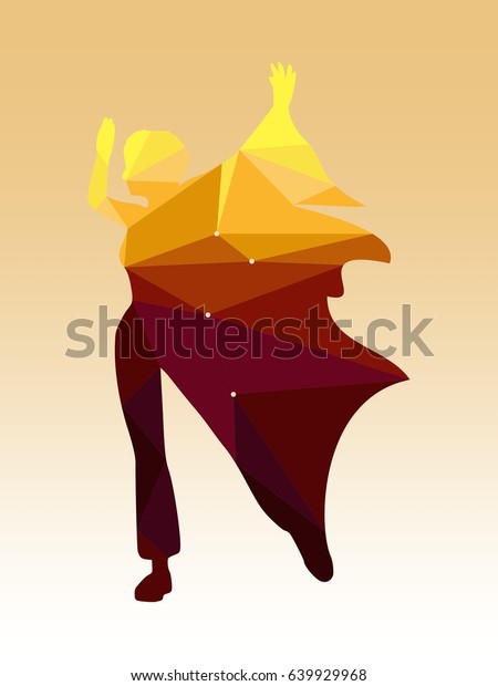 Abstract Women Dancing Pose Low Poly Stock Vector (Royalty Free ...