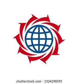 Abstract World Distribution Logo Design Template Stock Vector (Royalty ...