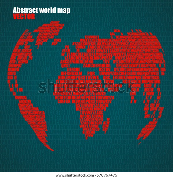 Abstract World Map Letters English Alphabet Stock Vector (Royalty Free ...