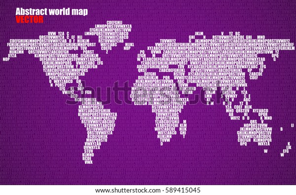 Abstract World Map Letters English Alphabet: เวกเตอร์สต็อก (ปลอดค่า ...