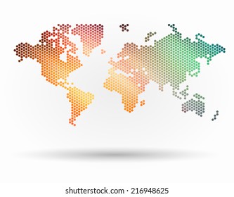 Abstract World Map Made Color Cell Stock Vector (Royalty Free ...