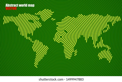 World Map Concentric Rings Green Led Stock Vector (Royalty Free ...