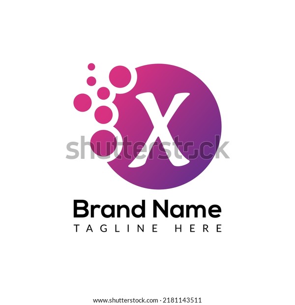 Abstract X Letter Modern Bubble Logo Stock Vector (Royalty Free ...