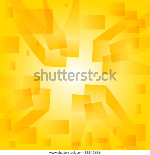 Abstract Yellow Background Converging Threedimensional Rectangles Stock ...