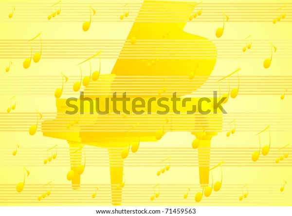 Abstract Yellow Background Musical Signs Symbols Stock Vector (Royalty ...