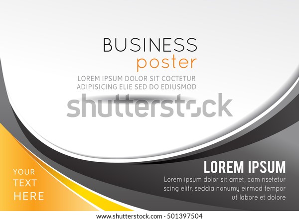 Abstract Yellow Black Background Wave Brochure Stock Vector (Royalty ...