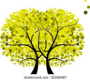Abstract Yellow Green Twin Tree Vector Stock Vector (Royalty Free ...