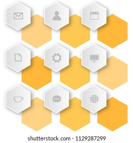 Abstract Yellow Hexagon Background Template Stock Vector (Royalty Free ...