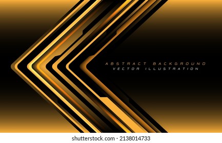 Abstract Yellow Metallic Arrow Cyber Technology Stock Vector (Royalty ...