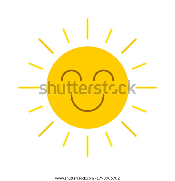 Abstract Yellow Smiling Sun Icon Isolated Stock Vector (Royalty Free ...