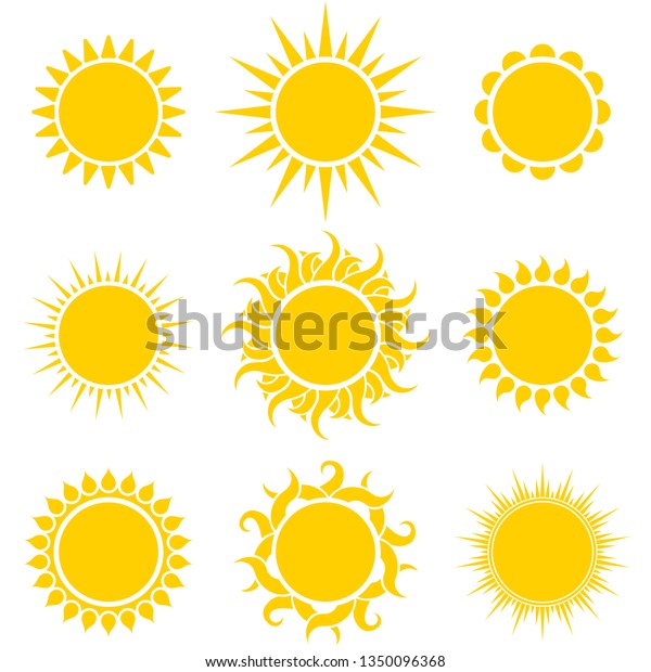 Abstract Yellow Sun Shapes Set Isolated Stock Vector (Royalty Free ...