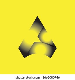 Abstract Yellow Triangle Delta Symbol Logo Stock Vector (Royalty Free ...