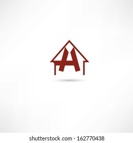 Hut Logo Design Template Hand Drawn Stock Vector (Royalty Free) 1686204037
