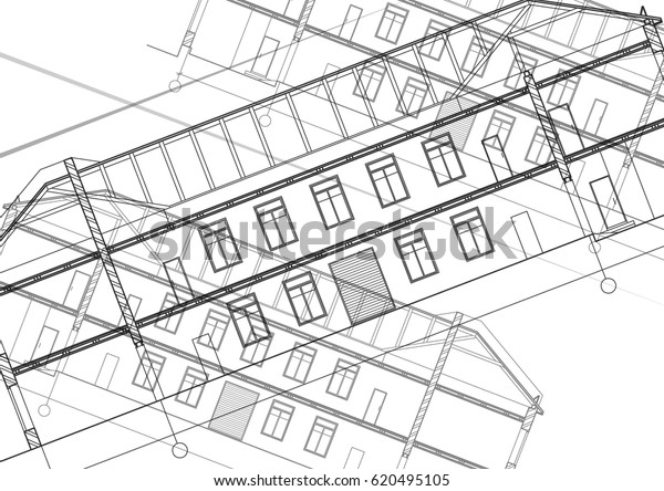Abstractly Architectural Background Section Building Vector Stock ...