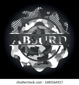 Absurd Grey Camouflage Emblem Vector Illustration Stock Vector (Royalty ...