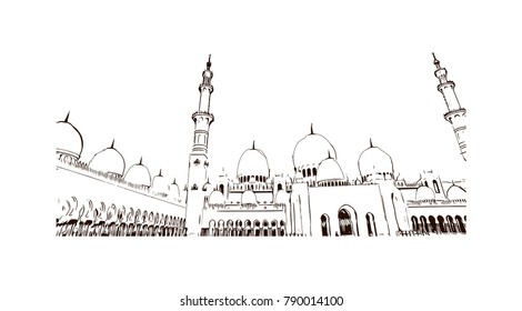 88 Sheikh zayed mosque line art Images, Stock Photos & Vectors ...