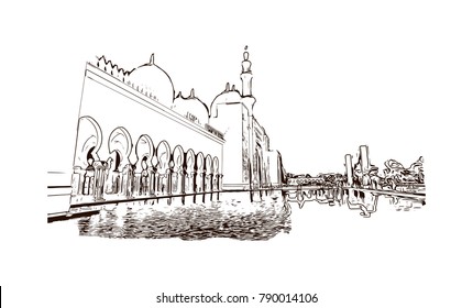 88 Sheikh zayed mosque line art Images, Stock Photos & Vectors ...