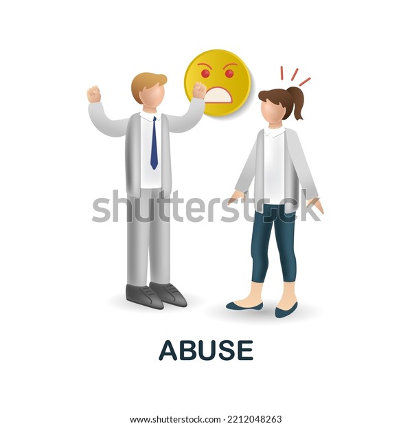 Abuse Icon 3d Illustration Harassment Collection Stock Vector (Royalty ...