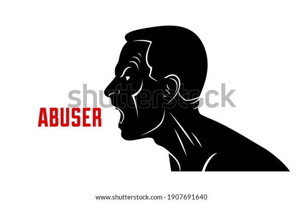 Abuse Verbal Aggression Anger Man Face Stock Vector (Royalty Free ...