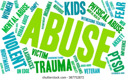 Abuse Word Cloud On White Background Stock Vector (Royalty Free ...