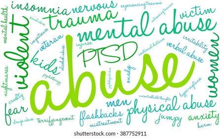 Abuse Word Cloud On White Background Stock Vector (Royalty Free ...