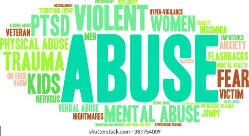 Abuse Word Cloud On White Background Stock Vector (Royalty Free ...