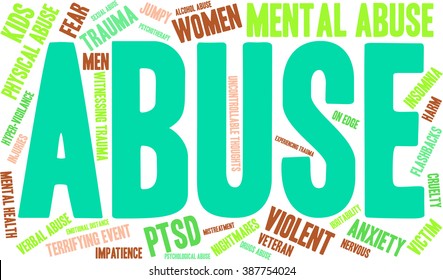 Abuse Word Cloud On White Background Stock Vector (Royalty Free ...