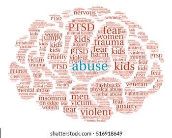 Abuse Word Cloud On White Background Stock Vector (Royalty Free ...