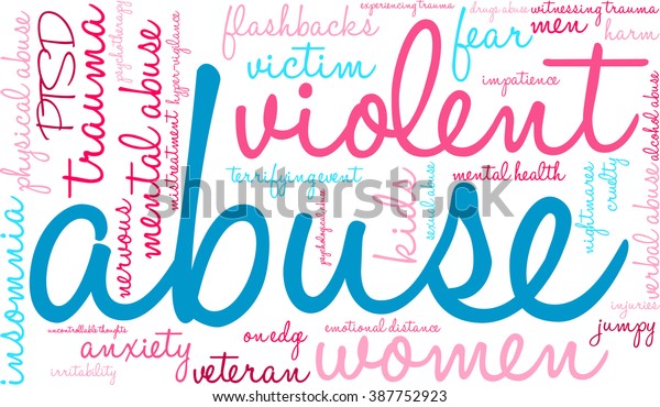 Abuse Word Cloud On White Background Stock Vector (Royalty Free) 387752923