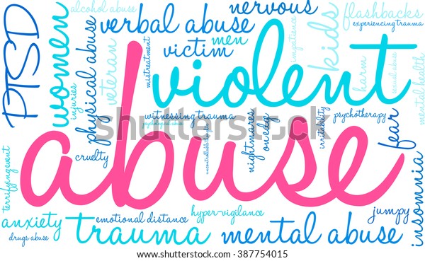 Abuse Word Cloud On White Background Stock Vector (Royalty Free) 387754015