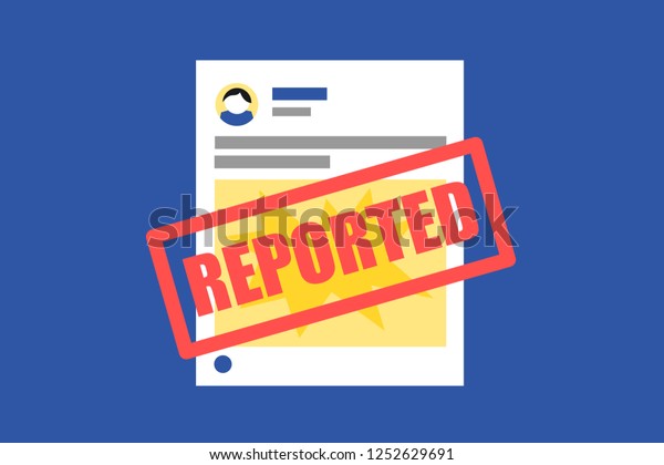 Abusive Innapropriate Hateful Post Reported Blocking Stock Vector ...