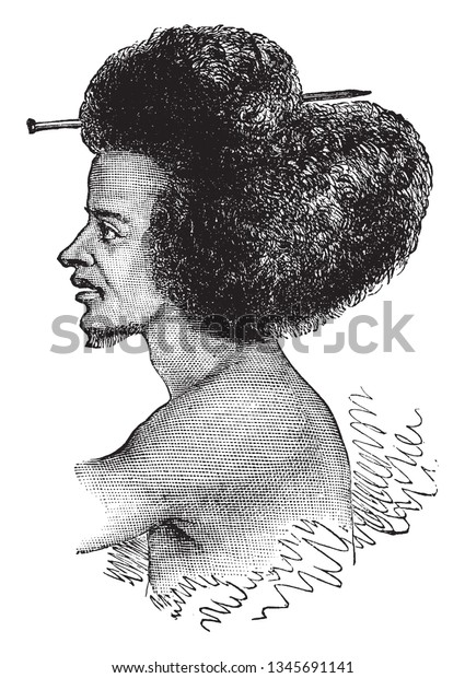 Abyssinian Warrior Vintage Line Drawing Engraving Stock Vector (Royalty ...
