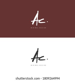 Ac Initial Handwriting Handwritten Logo Identity Stock Vector (Royalty ...