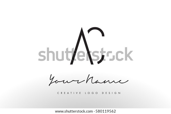 Ac Letters Logo Design Slim Simple Stock Vector (Royalty Free) 580119562